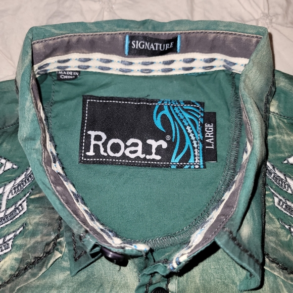 Roar | Shirts | Roar Signature Embroidered Cotton Shirt | Poshmark